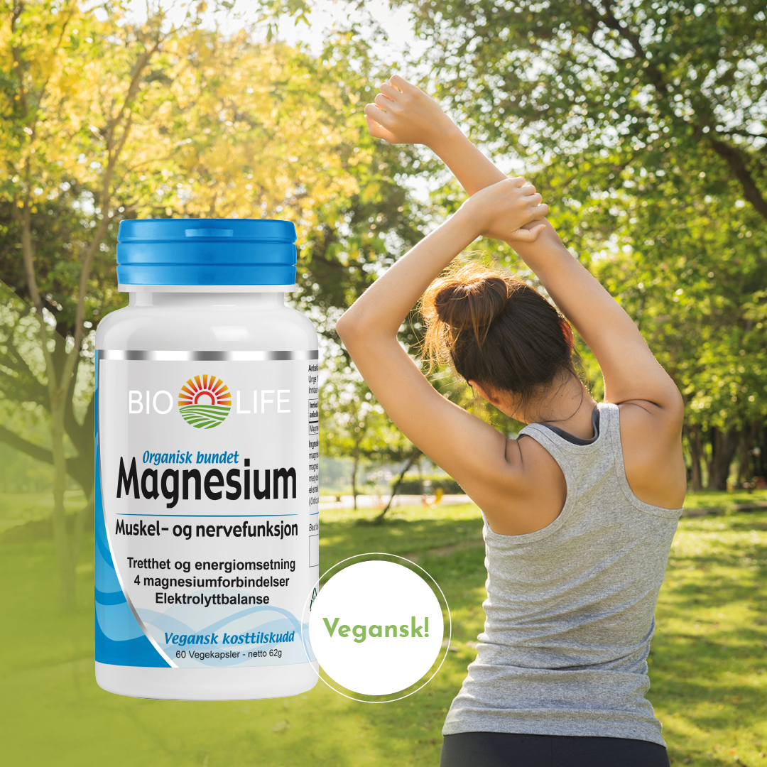 Bio Life - Magnesium | 60 vegekapsler | Naturlig Mineraltilskudd