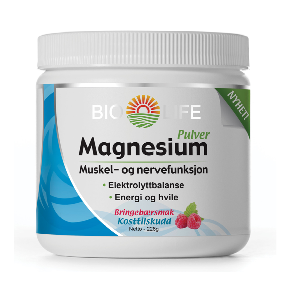 Bio Life - Magnesium Pulver | 226 gram | Naturlig Mineraltilskudd