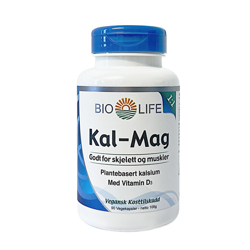 Bio Life - Kal-Mag | 100 vegekapsler | Naturlig Mineraltilskudd