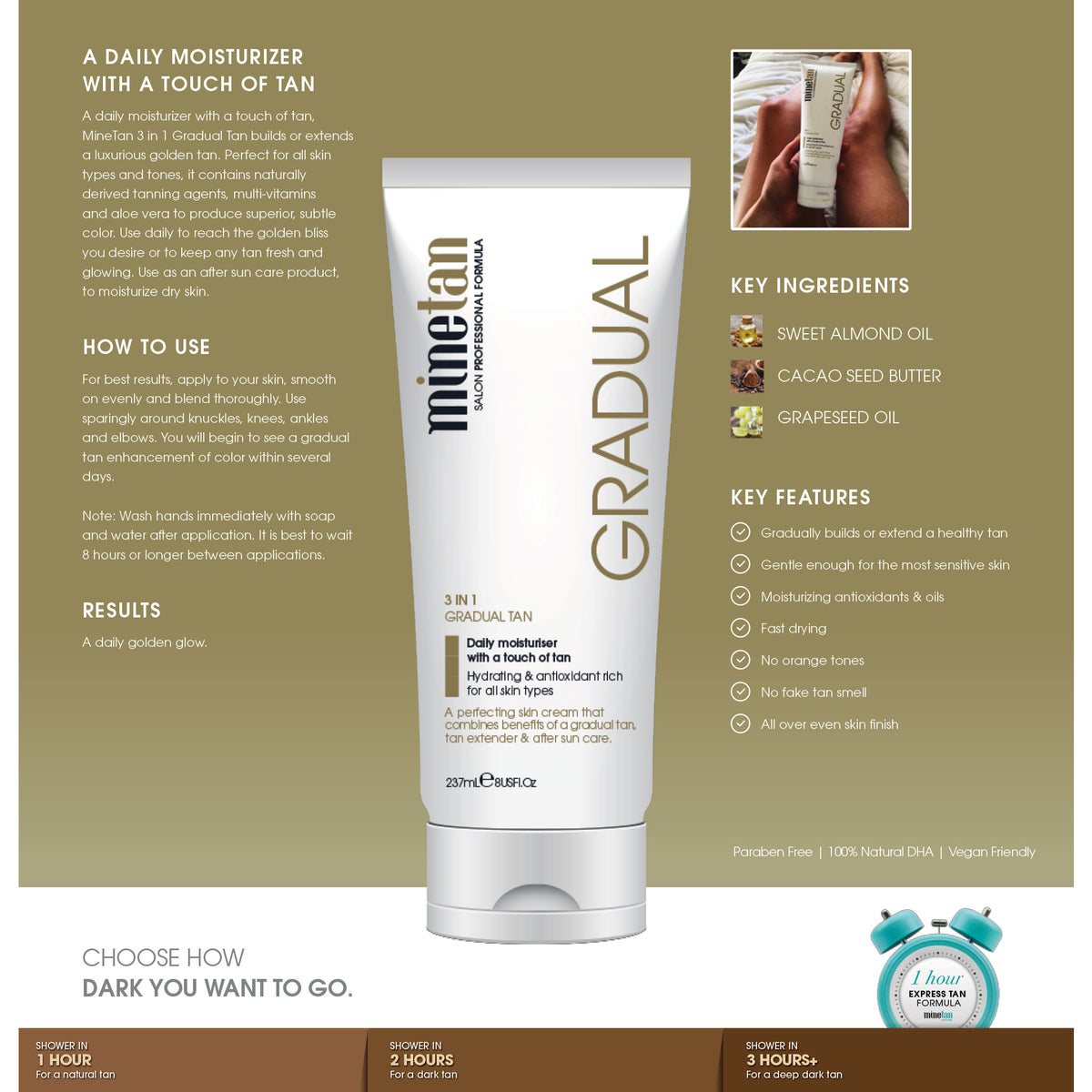 Mine Tan Norge - 3 i 1 Gradual Tan | Selvbruning | Selftan